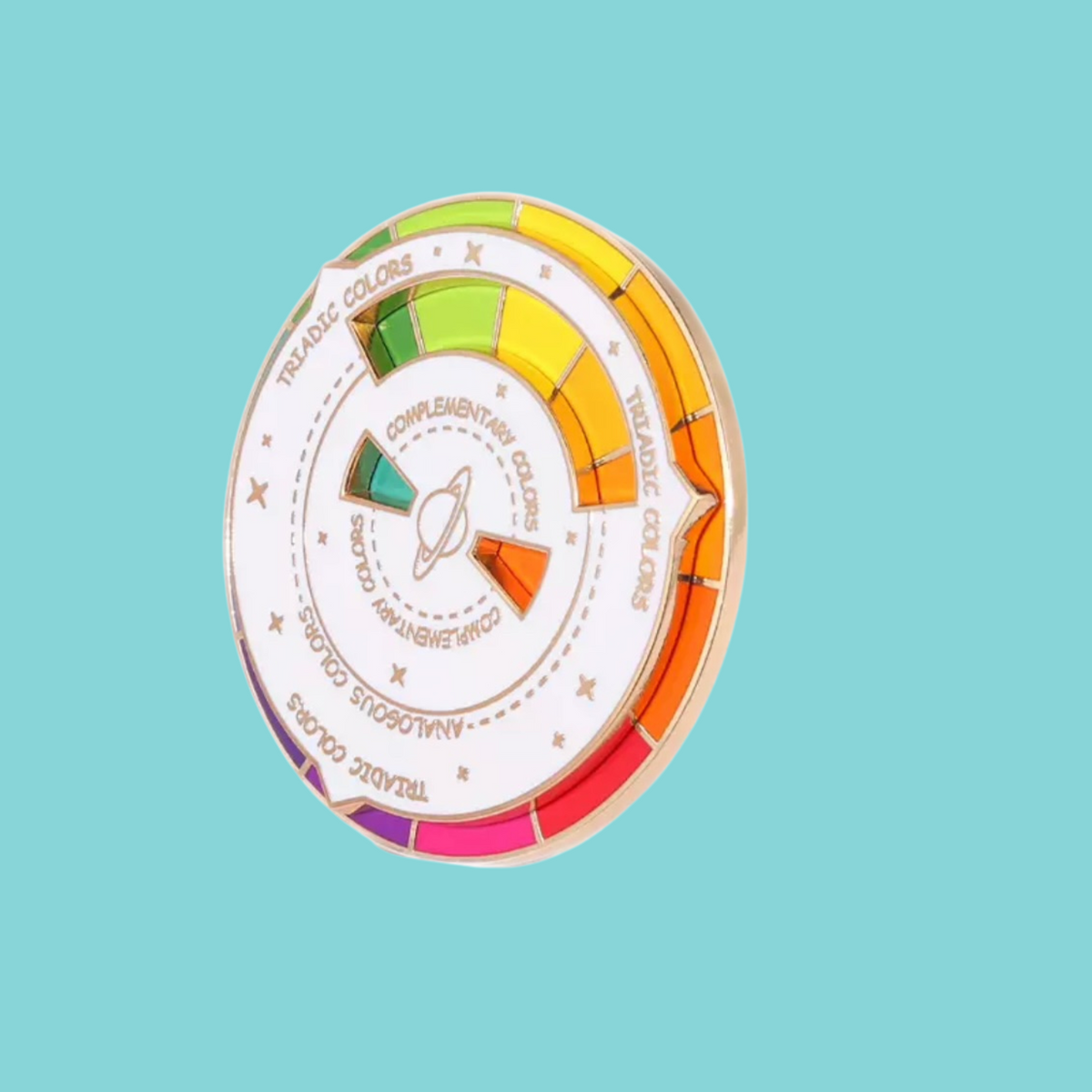 White Complementary Colors Spinning Diagram Enamel Pin – Lux Lab